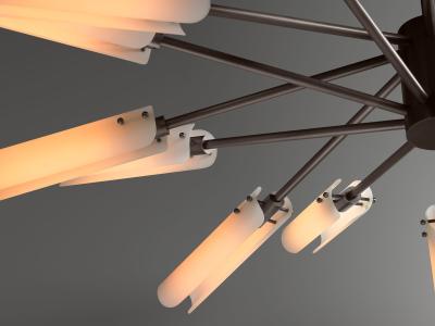 China Adjustable Height Brass Copper Circular Chandelier with UV Printing for sale