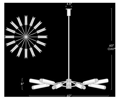 China Adjustable Height Brass Copper Circular Chandelier with UV Printing for sale