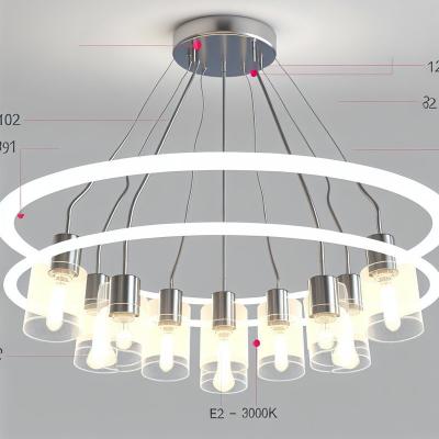 China RAMEAU Modern 10-Light Circular Chandelier with Adjustable Height and Warm White Light for sale