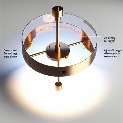China Adjustable Height Brass Copper Circular Chandelier with UV Printing for sale