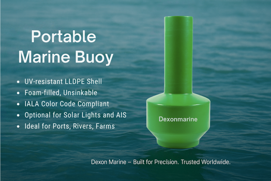 The Dexonmarine DMF1800 Offshore Lateral Navigation Buoy with Lantern is a 1800mm IALA-compliant buoy engineered for reliable channel marking in offshore, port, and river environments with currents up to 5 knots.