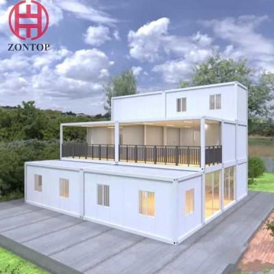 China Zontop 2 Story Modular Flat Pack Home Classroom Hospital Reception Hotel Container House Prefab House for sale