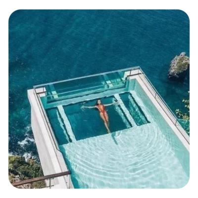Cina Piscine a foglia acrilica trasparente a colori trasparenti per grandi dimensioni in vendita