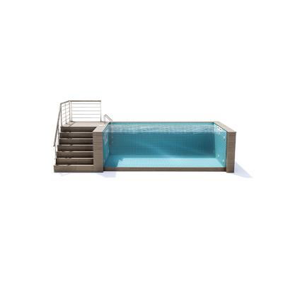 Cina Servizio di taglio struttura in acciaio piscina prefabbricata con finestra acrilica da 100 mm da AUPOOL OEM in vendita