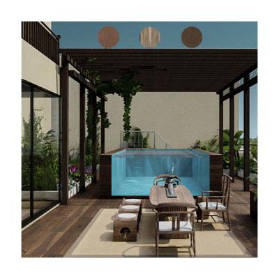 Cina Materiale acrilico lucido sopra il terreno piscina con finestrino e design infinito in vendita