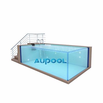 Cina Piscine per famiglie in cortile modulare prefabbricata con pannello acrilico di vetro sopra terra in vendita