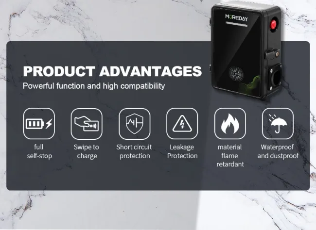 Mode 2 Single Three Phase Type2 CE TUV 220V 7kw Ocpp 1.6 WiFi Home Load Balancing Smart EV Charger Car Charging