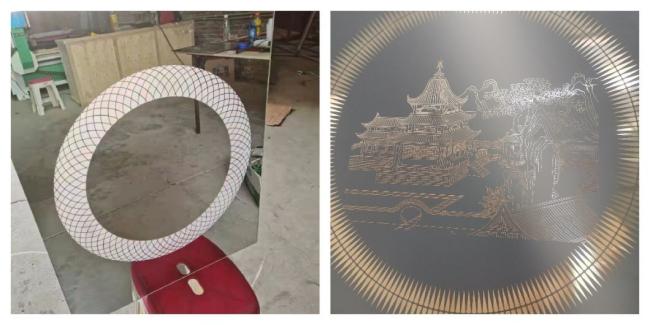 Mirror Engraving From The Front and Back Large Flatbed Metallic Coating Remove Laser Machine