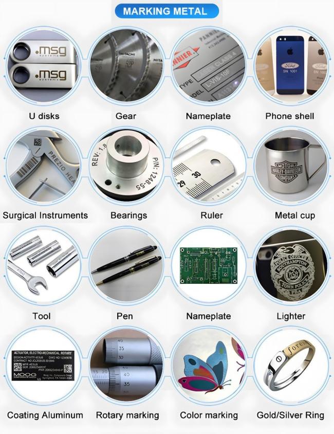 20W 30W 50W 80W 100W Optical Fiber Laser Marking Tabletop Type Suitable for Metal Marking Engraving and Cutting 3D