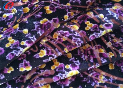 Chine Tissu de velours de bout droit de manière du Spandex 4 du polyester 5 % de 95 %, tissu de burn-out pour la robe à vendre