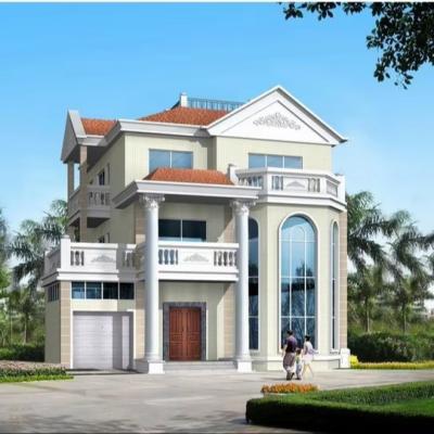 China Ups Unique Design Water Resistant Ready Made Prefab Fiber Cement House Prefabricated Concrete Family Home for sale