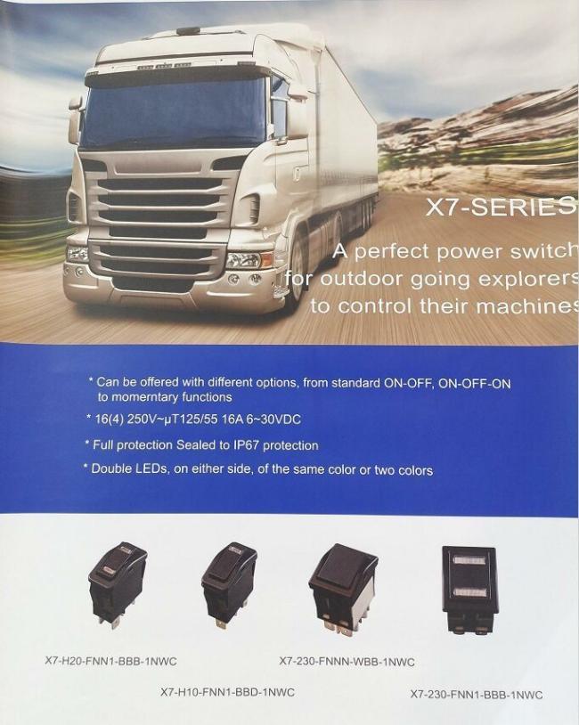 IP67 Waterproof Built-in Electronic Power Switch Illuminated Light Automotive Push Button Micro Rocker Switch for Marine Parts
