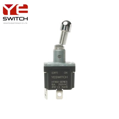 China SPST 2 Pin PC Terminal Industrial Metal Toggle Switch Self-locking Type for sale