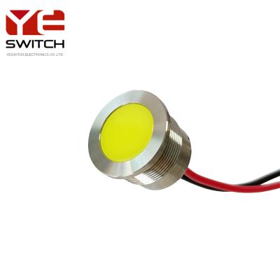 China 22mm Mounting Hole Push Button Switch With Yellow Signal Led For Control Panel for sale