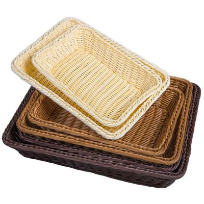 中国 小さい家のテーブルのフルーツのタオルによって編まれる貯蔵のバスケット30x20x7CM 販売のため