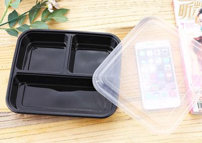 중국 3칸 테이크아웃 식품 트레이 일회용 도시락 용기 전자레인지용 직사각형 사출 성형 판매용
