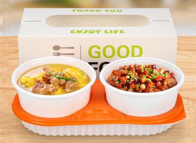Cina Doppio bento della ciotola di minestra di pranzo della scatola dell'insieme asportabile creativo del pacchetto in vendita