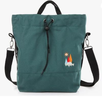 China Women Canvas Tote Handbags Casual Shoulder Work Bag Crossbody Bag with Sunshine Embroidery for sale