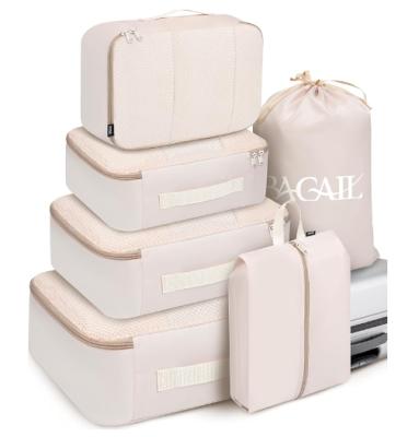 China BAGAIL 8 Set Packing Cubes Luggage Packing Organizers for Travel Accessories-Cream for sale