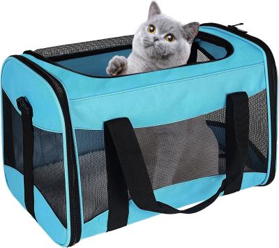 China Cat Carrying Case Pet Carrier Airline Approved Protable And Breathable Pet Travel Carrier Removable Fleece Pad, Collapsible Cat Carrier Dog Carrier For Medium Cats Small Cats Dogs for sale