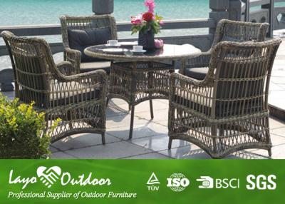 Cina La sala da pranzo all'aperto leggera mette i mobili da giardino del rattan con il cuscino in vendita