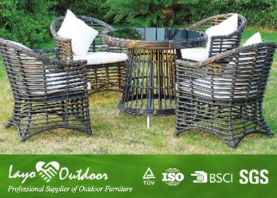 Cina Mobilia rotonda del patio del cortile della Tabella del rattan che pranza gli insiemi per stile di svago 6 in vendita