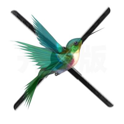 Cina Contrasto 1.28mm WiFi 3D Hologramma Fan pubblicitario con 2 lame e display LED in vendita
