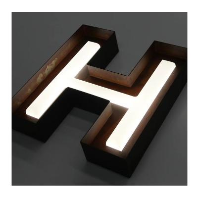 Cina Alta luminosità LED luce in acciaio inossidabile retroilluminato acrilico 3d illuminato Lettera Logo Segno in vendita