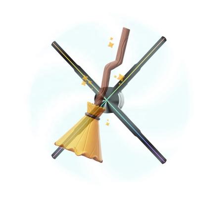 Cina APP connessione scheda SD gabinetto ologramma 3D per splice pubblicità ventilatore 200cm in vendita