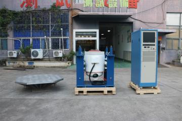 Close-up view of vibration shaker components