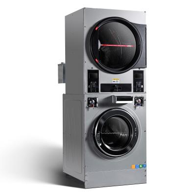 China 16KG Stack Washer and Dryer Laundromat Industrial Laundry Washing Machines Commercial Washer Dryer for Hotel Hospital University for sale