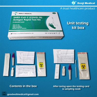 China Renji Rapid SARS-COV-2 COVID 19 antigeen sneltestkit colloïdaal goud Te koop