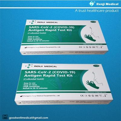 China Renji COVID 19 antigeen sneltestkit Neusuitstrijkje Colloïdaal goud 10 - 15 min Te koop
