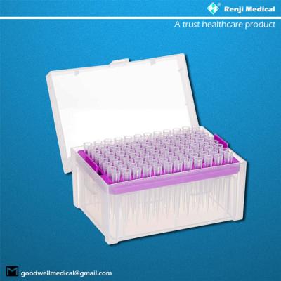 China Ultra klares Polypropylen sterile Pipetten-Spitzen, 200 Mikroliter-Pipetten-Spitzen zu verkaufen
