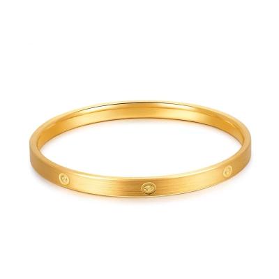 China Women's Luxury 10K 14K 18K Gold Round Shape Bangle with Diamond Inset with Classic Romantic Style Wedding Parties IGI Certified for sale