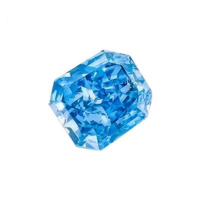 China Blue Radiant Cut 0.5carat- 2.5carat Lab Grown Diamond HPHT CVD Diamond Fancy Blue Color VVS VS 3EX LooseDiamond IGI GIA for sale