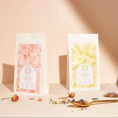 China Recycled Stand-Up Pouch with Zipper and Valve Side Gusset Plastic Packaging Aluminum Foil Bag for Tea Bags for sale