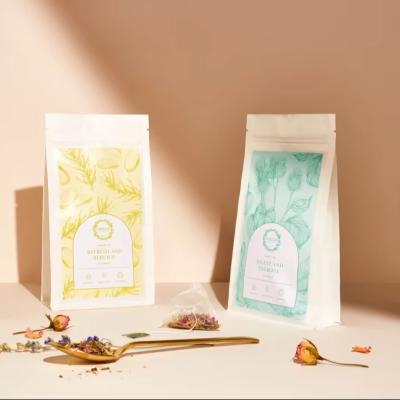 China Wholesale Plastic Aluminum Foil Kraft Paper Tea Bag Valve Zip Lock Stand up Pouch Flexible Packaging Bag with Zipper for sale