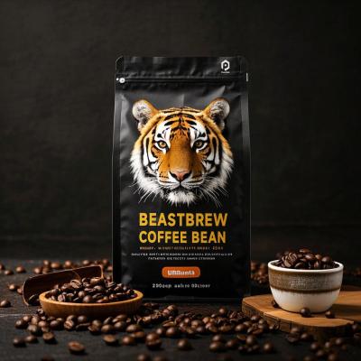 China Custom Eco-Friendly Digital Printing UV Spot Smell Proof Coffee Flat Bottom Bag with Zipper Coffee Valve for sale