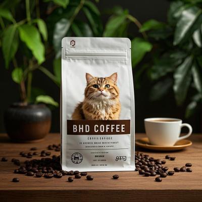 China Custom Packaging Block Bottom Side Gusseted Bag Coffee Bean Packaging Bag With Valve and Zipper for sale