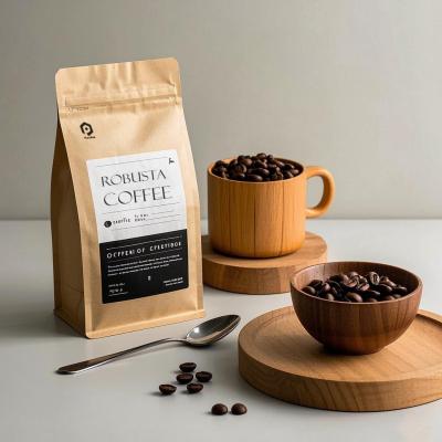 China Custom Flat Bottom Bags Tin Tie Packing Custom Compostable Biodegradable Bean Coffe Coffee Packaging Bag With Valve and Zipper for sale