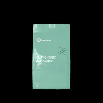 China Custom Food Grade Stand up Pouch Coffee Packaging Flat Square Bottom Bag Reusable Side Gusset Matt Coffee Bags for sale