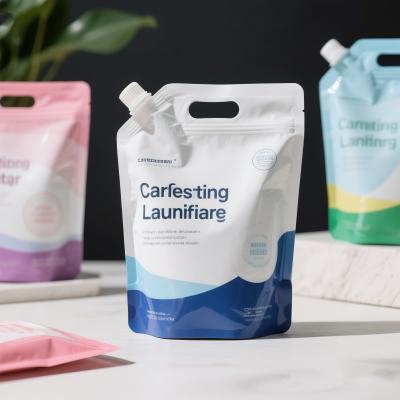 China Custom Refillable Packaging Plastic Stand up Spout Pouch Bag for Laundry Detergent Liquid Soap for sale