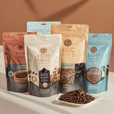 China Custom Printed Coffee Bag with Zipper Packing Stand up Bag Coffee Bean Packaging with Logo for sale
