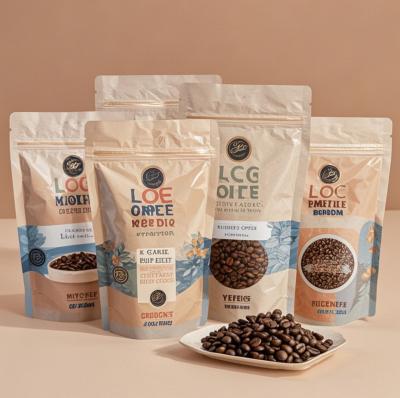 China Food Grade Plastic Bag Stand up Pouch Doypack Zip Lock Food Storage Bag Nuts Coffee Beans Packaging Bag for sale
