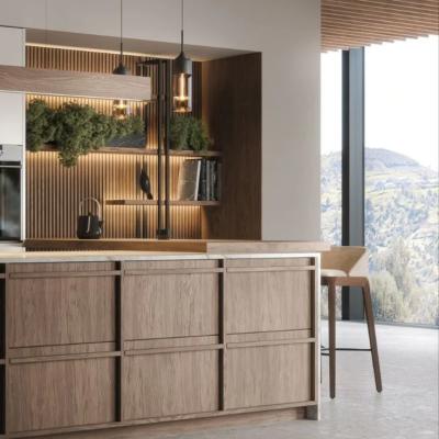 Chine Projet Ghana Armoire de cuisine modulaire de design moderne sur mesure en bois à vendre