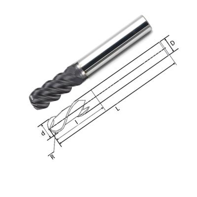 China Extremo sólido Mills For Graphite de la nariz de la bola del carburo de tungsteno en venta