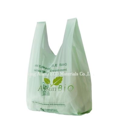 China Bolsa de compras biodegradable de origen OEM PBAT PLA Almidón de maíz EN13432 en venta