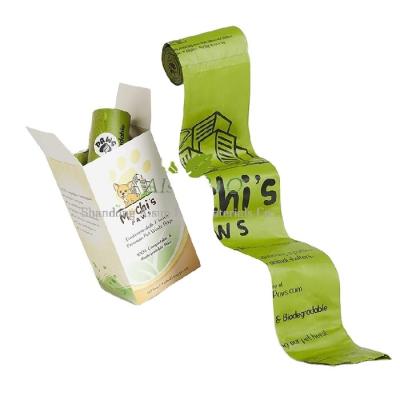 Cina Eco-friendly 100% biodegradabile e compostabile all'ingrosso per animali domestici sacchetto di cacca sacchetti di rifiuti per cani logo OEM sostenibile accetta 15 micron BPI in vendita