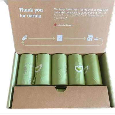 Cina 100% biodegradabile, compostabile, per animali domestici, sacchetto di cacca, sacchetti di rifiuti per cani, certificato di compost Bpi Ok in vendita